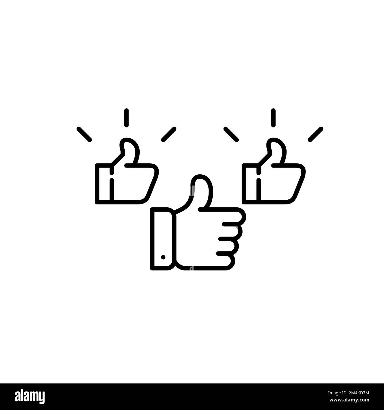 Thumbs up high quality product symbol. Pixel perfect, editable stroke ...