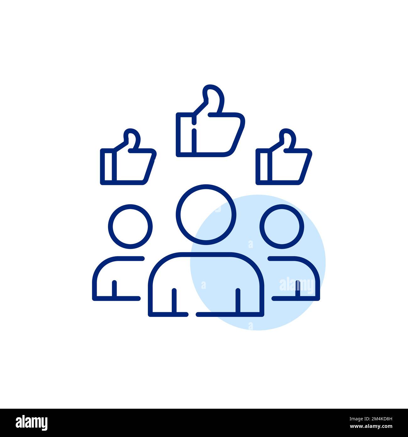 Thumbs up customer approval icon. Pixel perfect, editable stroke design ...