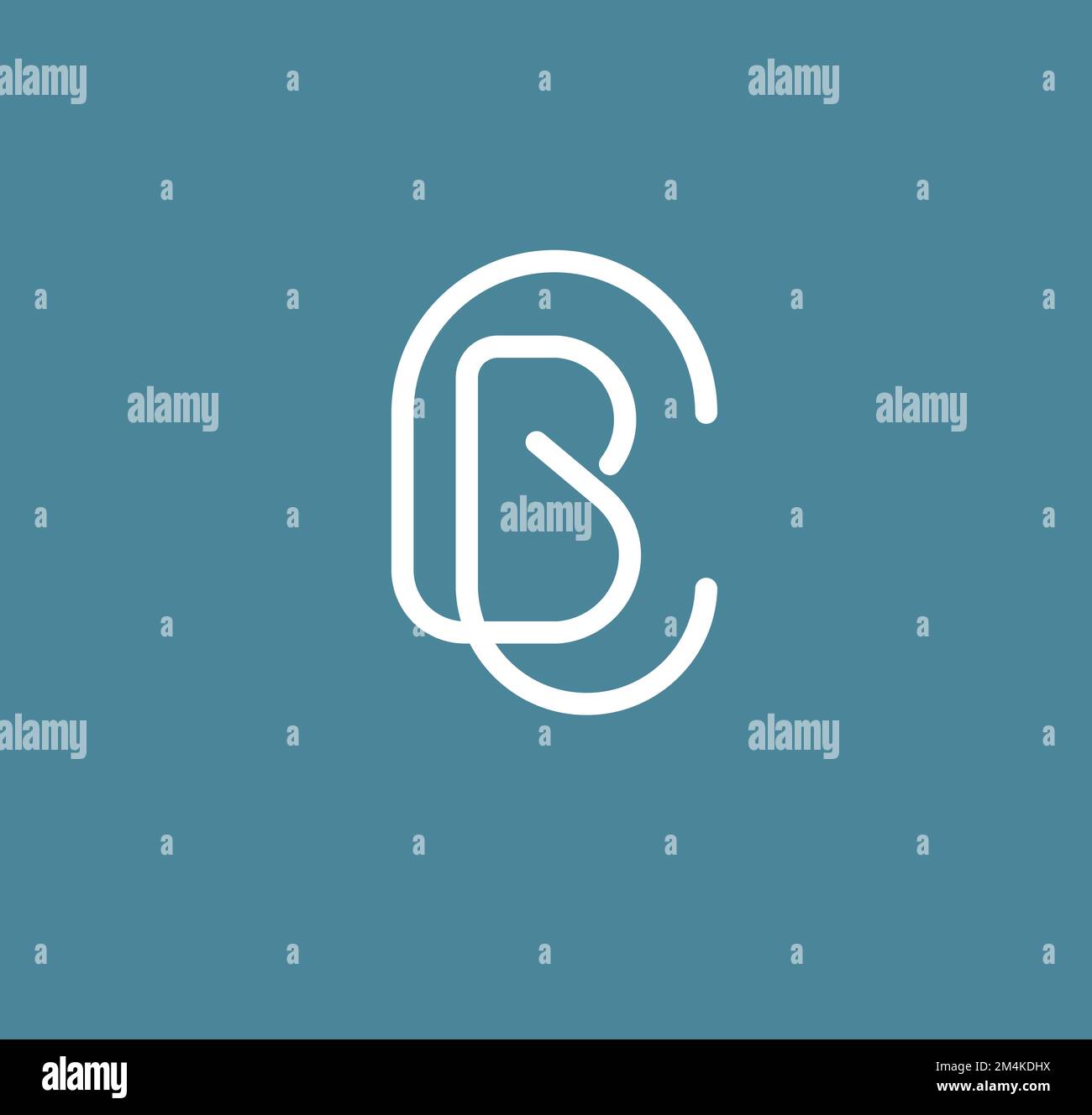The letter B designed logo over a blue background - a brand vector icon ...