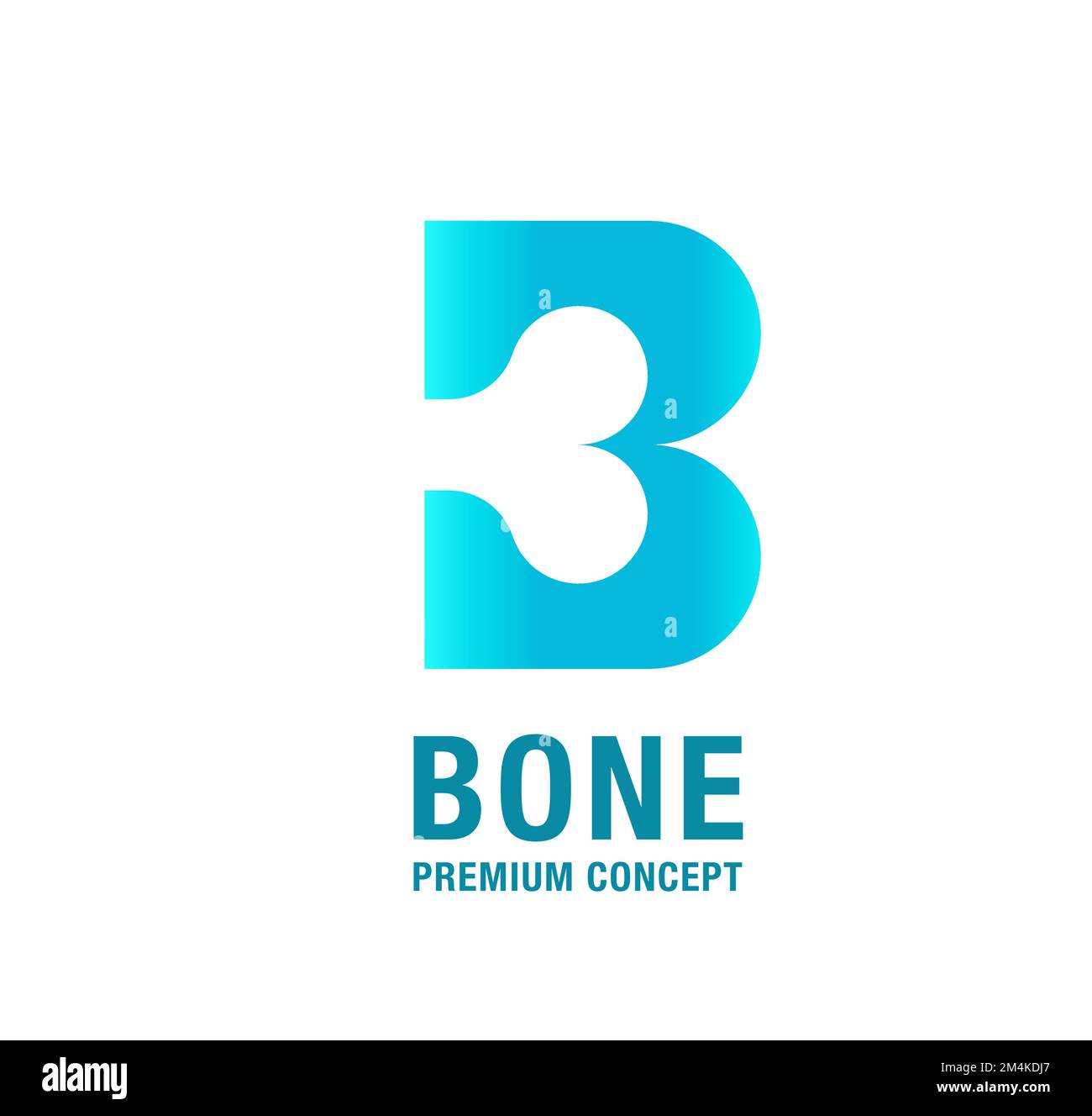 The letter B blue bone designed logo over a white background - brand ...