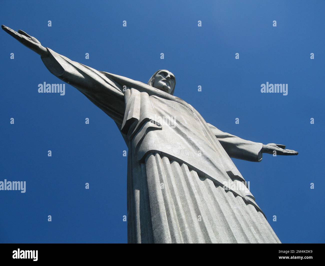 A low-angle shot of the famous Christ the Redeemer statue in Rio ...