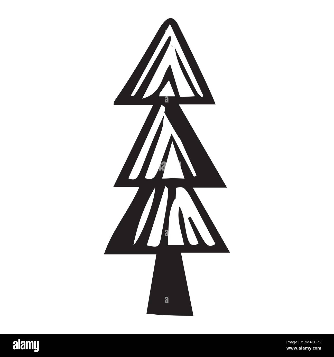 Christmas tree isolated vector motif. Stylized xmas design Stock Vector ...