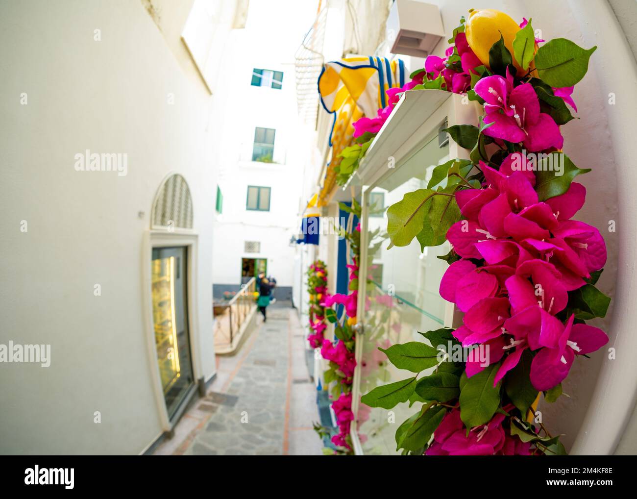 April 20 2022-Capri a beautiful island with very narrow streets like a ...