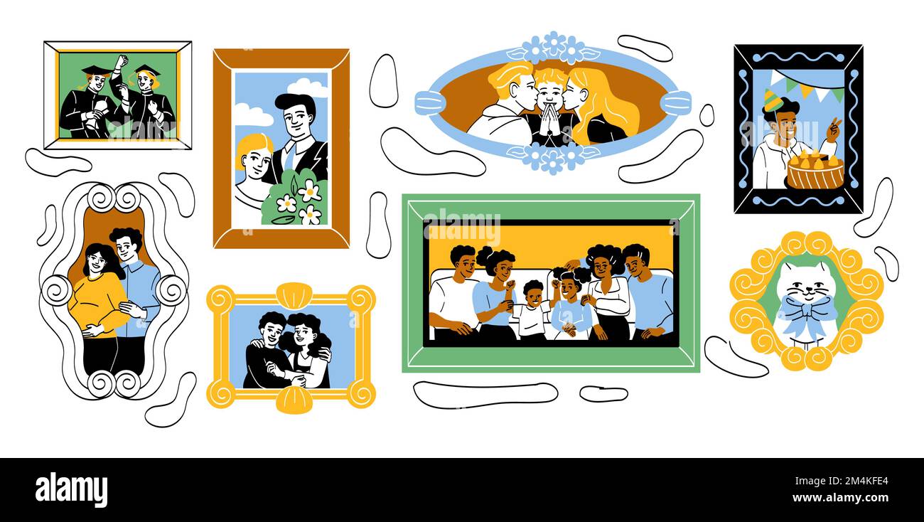 Set of family photo portraits Stock Vector Image & Art - Alamy