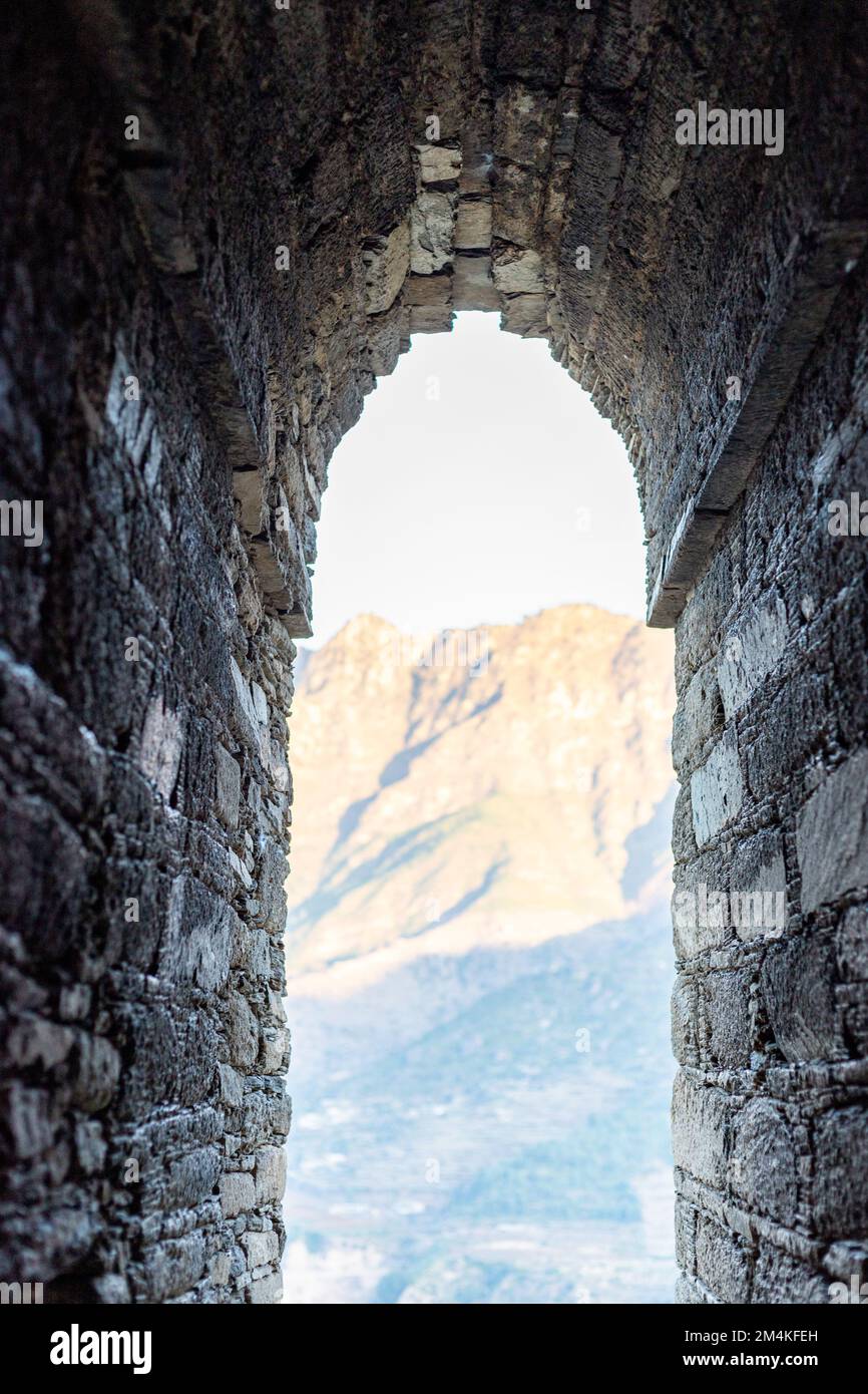 Inside view of the 2nd century Buddhist stupa of Balo kaley Kandak ...