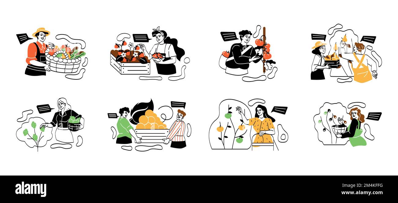 Picking vegetables Stock Vector Images - Alamy