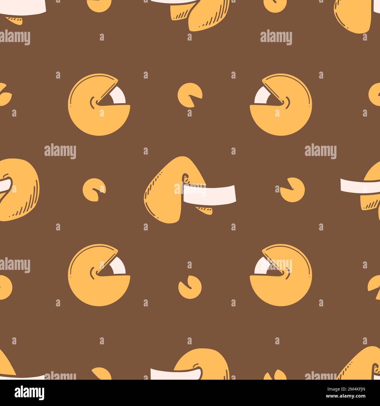 Chinese fortune cookies vector illustration. Chinese New year dessert ...