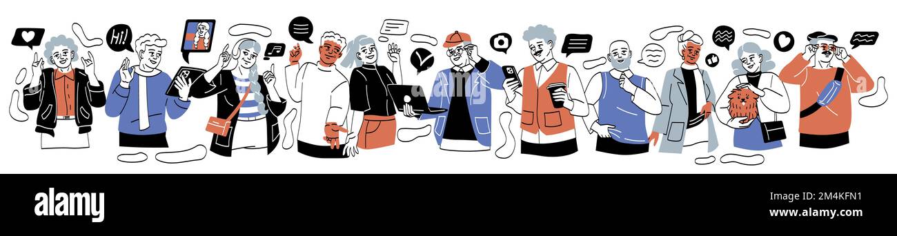 Doodle old people senior Cut Out Stock Images & Pictures - Alamy