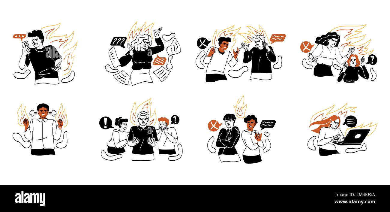 Set of angry people Stock Vector Image & Art - Alamy