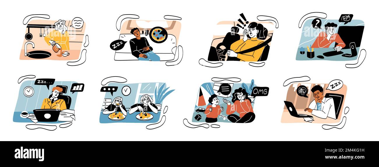 Tired mother with baby Stock Vector Images - Alamy