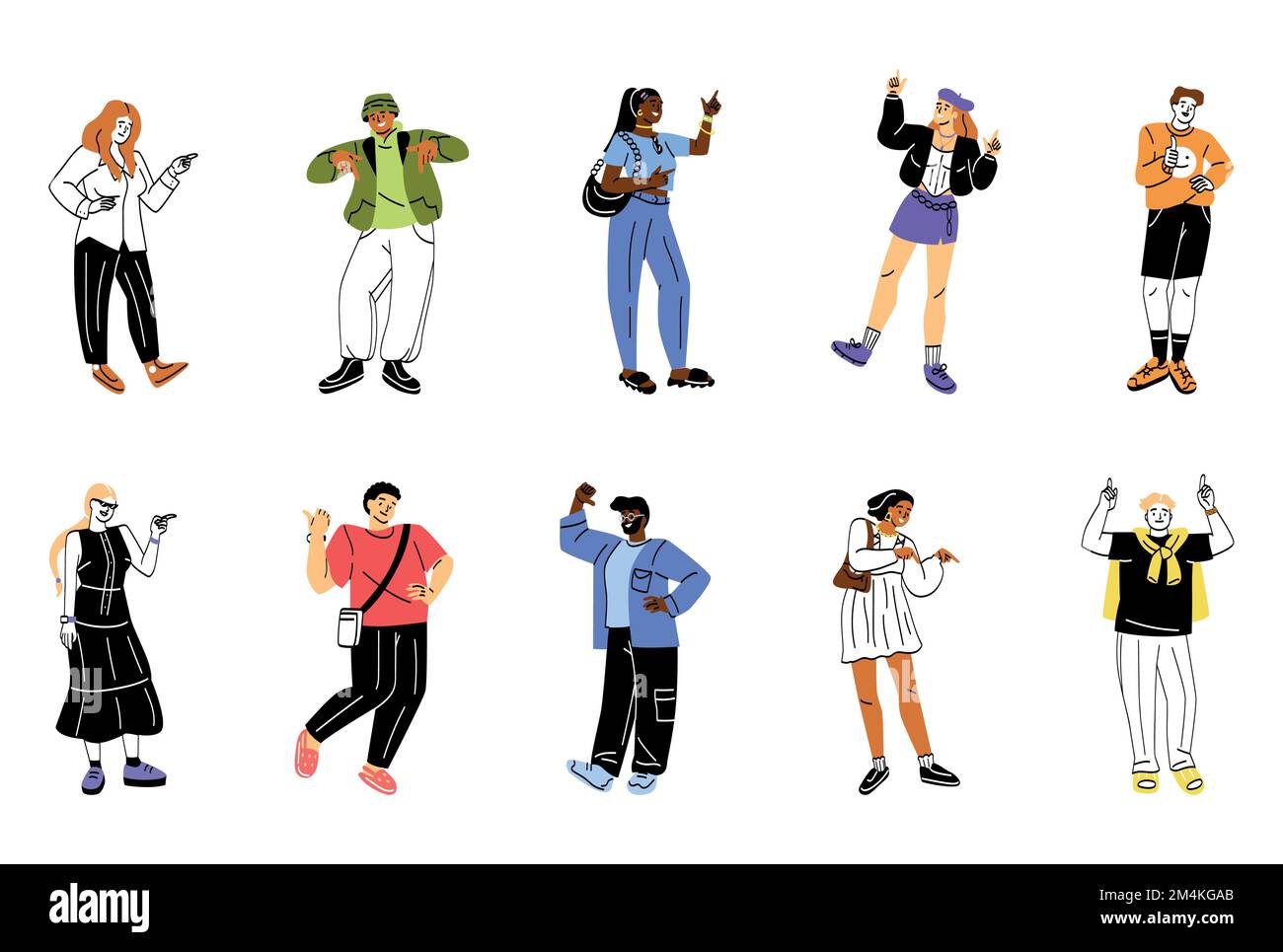 Set of people pointing at smth Stock Vector Image & Art - Alamy