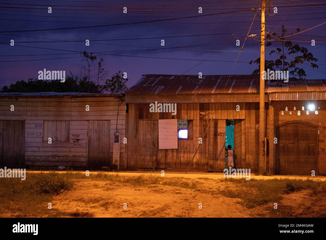 The poor houses in the evening Stock Photo - Alamy