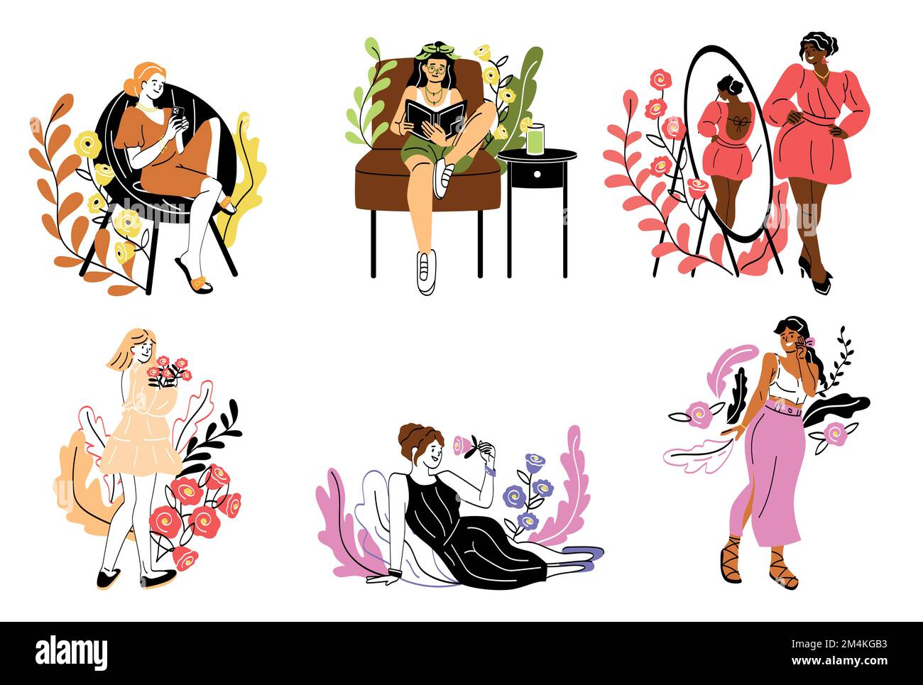 Set of women in different situations Stock Vector Image & Art - Alamy