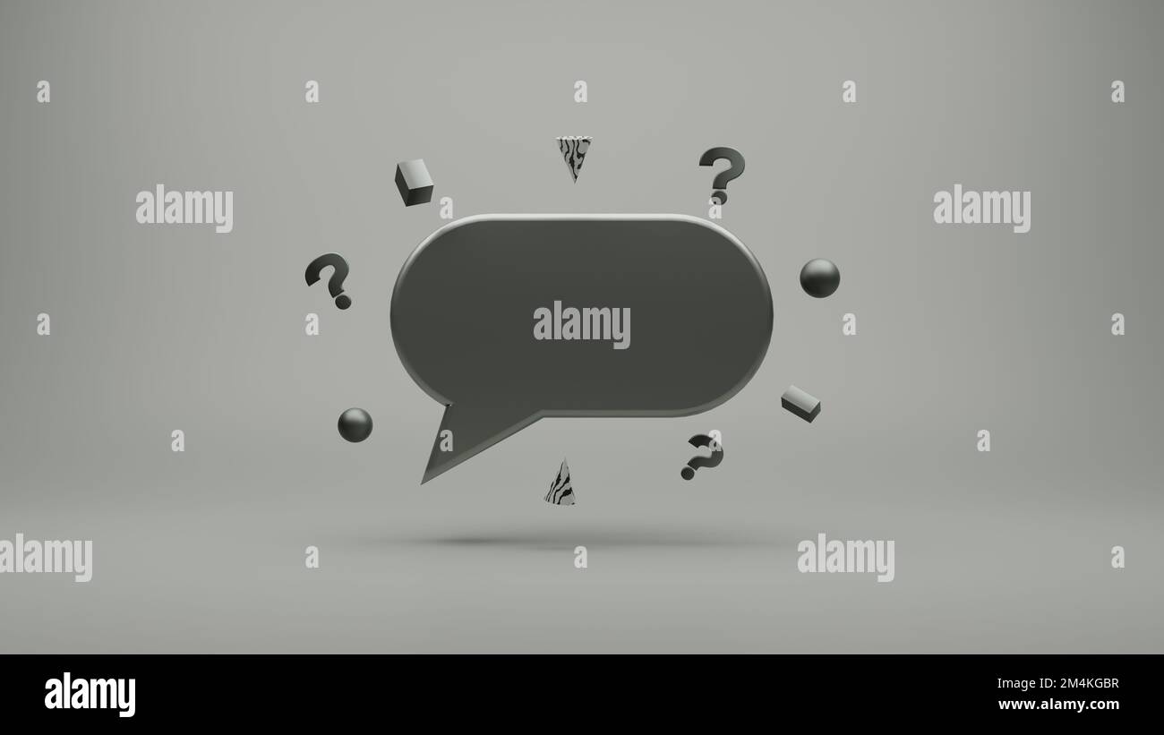 3d message icon with gradient Gray background, Chat box in social ...