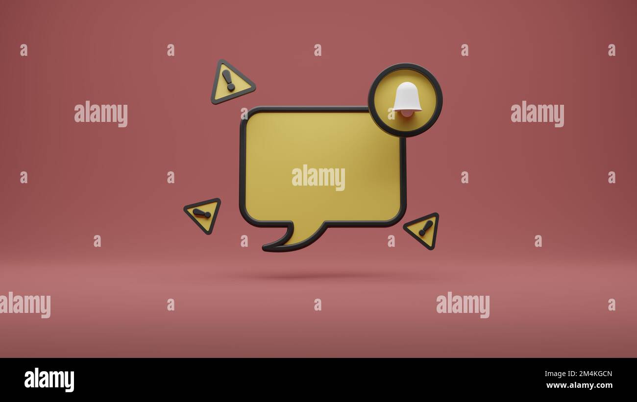 3d smart Notification status design, 3D Speech bubble messages Stock ...