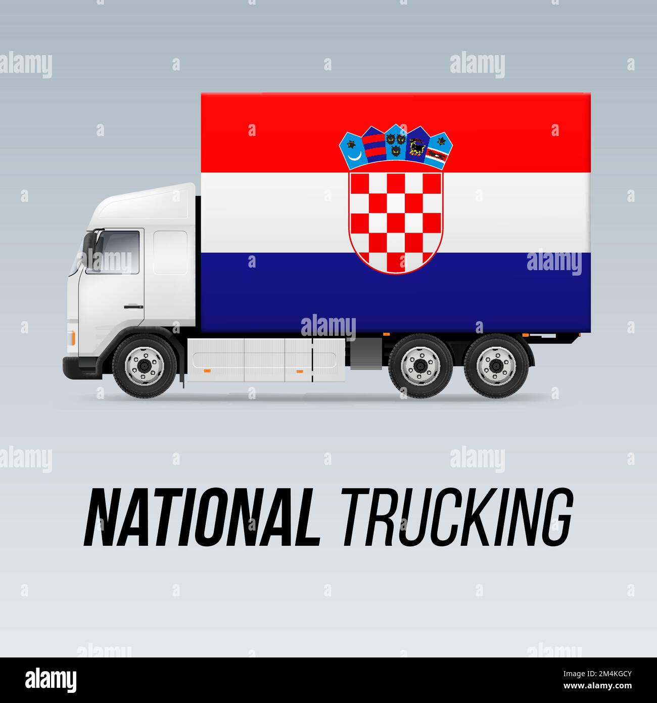 Symbol of National Delivery Truck with Flag of Croatia. National ...
