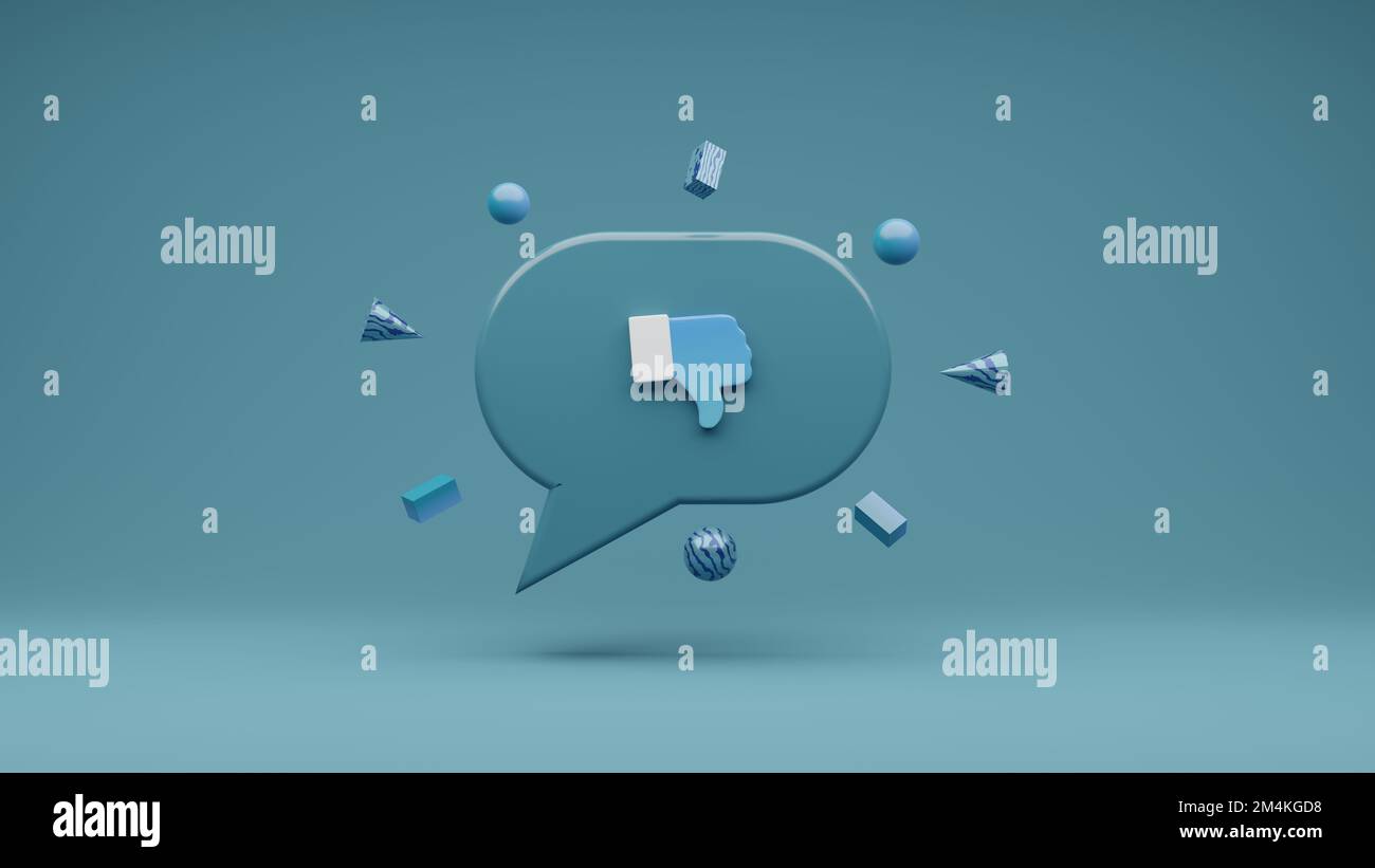 Quote message frame with isometric 3D rendered background, Chat box in ...