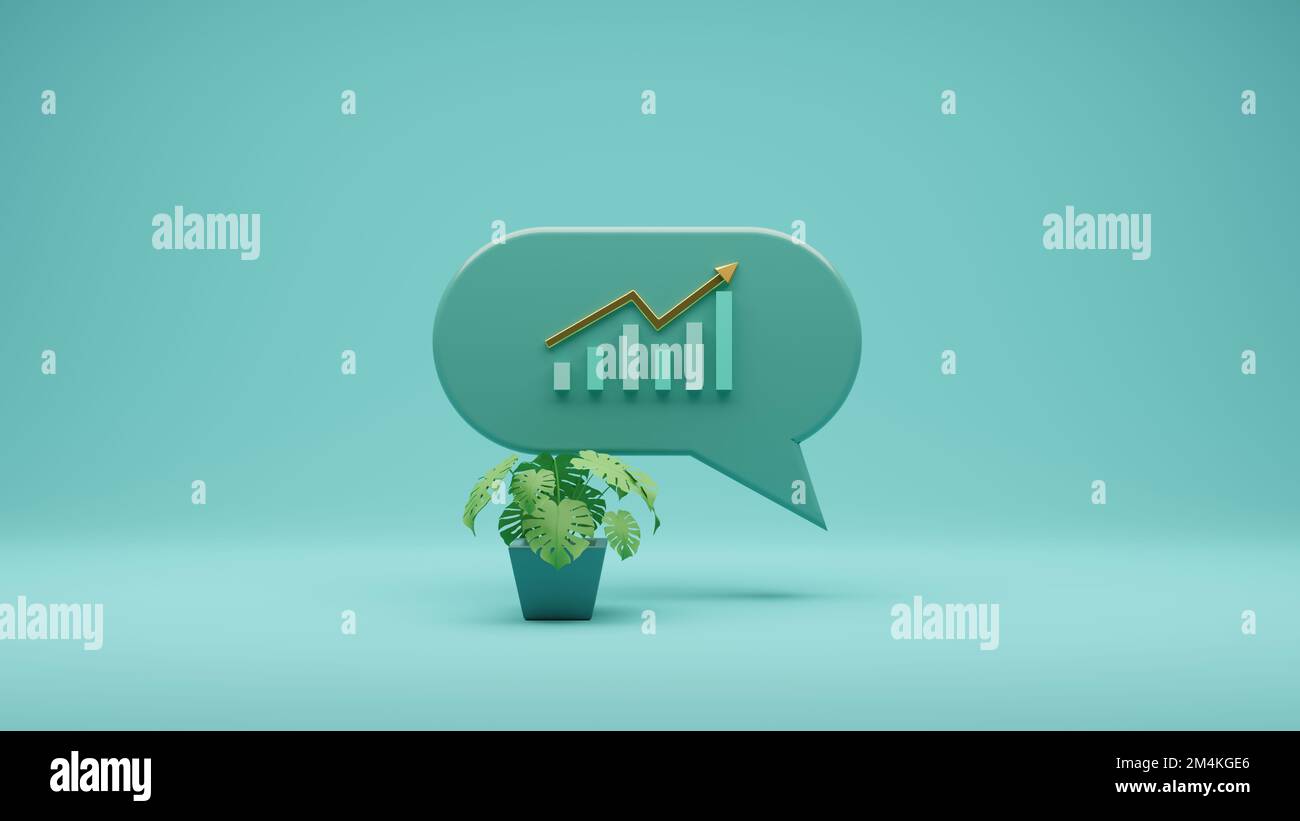 Quote message frame with isometric 3D rendered background, Chat box in ...