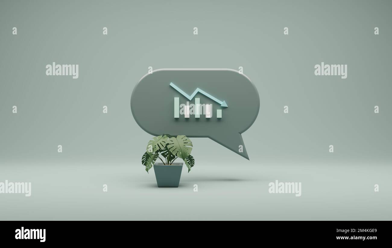 Quote message frame with isometric 3D rendered background, Chat box in ...