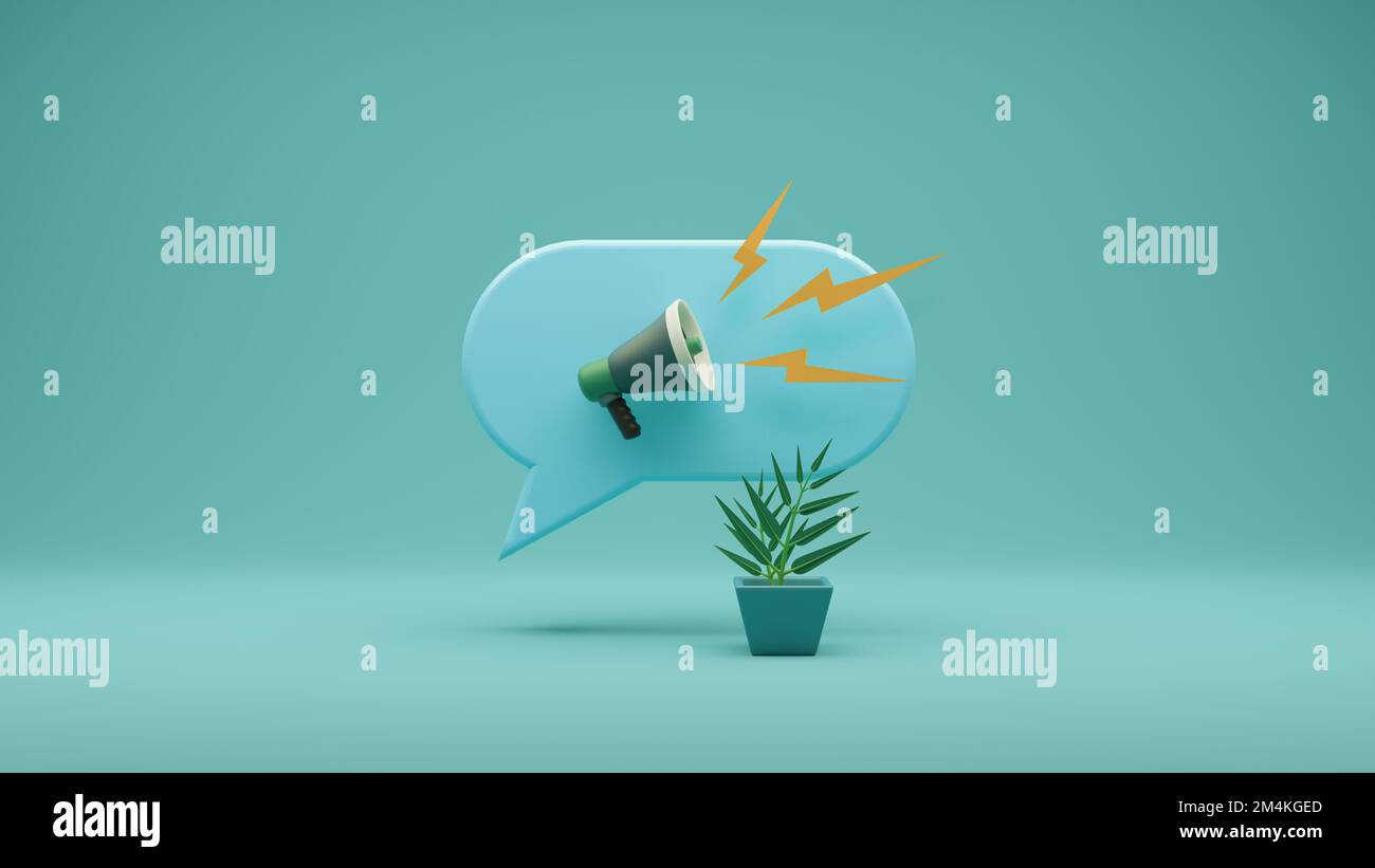 3d rendering of Social media ad Message frame box icon, 3D Speech ...