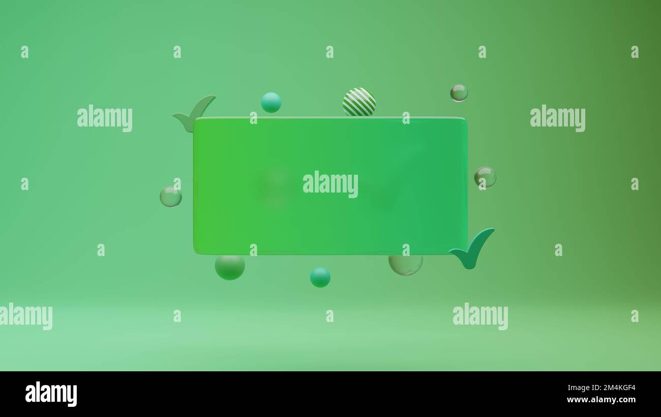 Quote message frame with isometric 3D rendered background, 3D Rendering ...