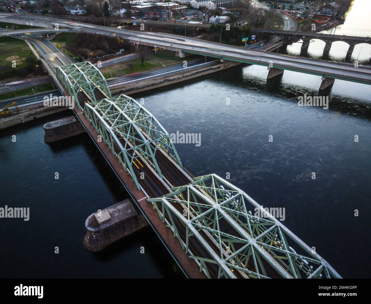 Aerial shot bridges over river hi-res stock photography and images - Alamy