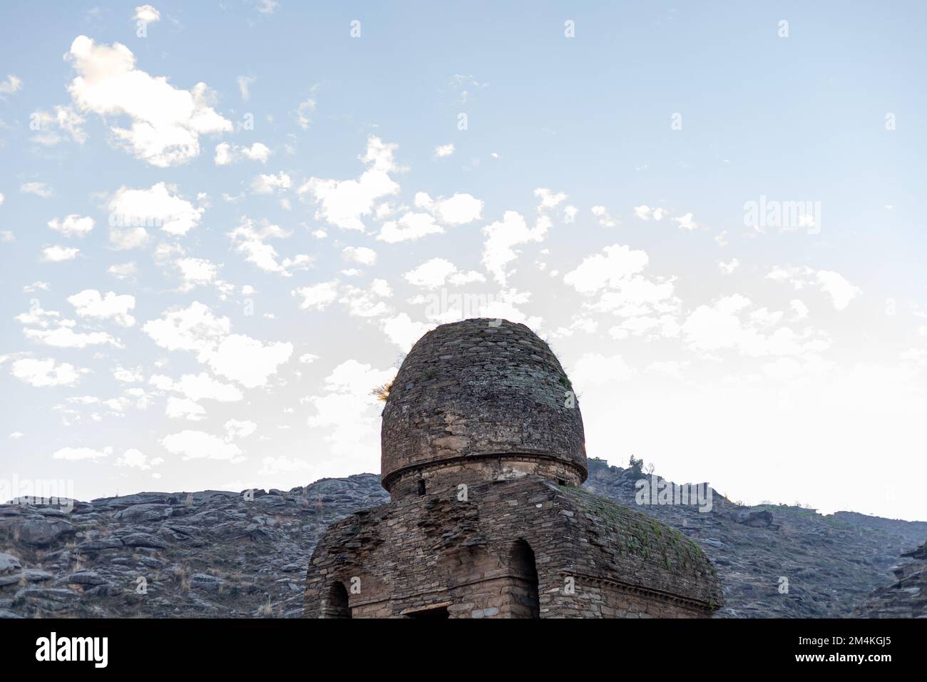 The remains of ancient bhudha civilization double dome stupa in the ...