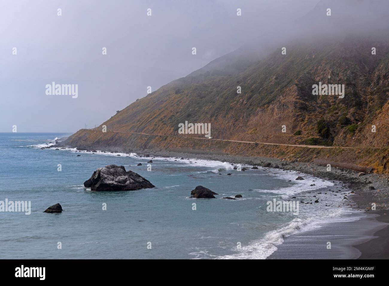 Fog and mist on the Big Sur Coast in California Stock Photo - Alamy