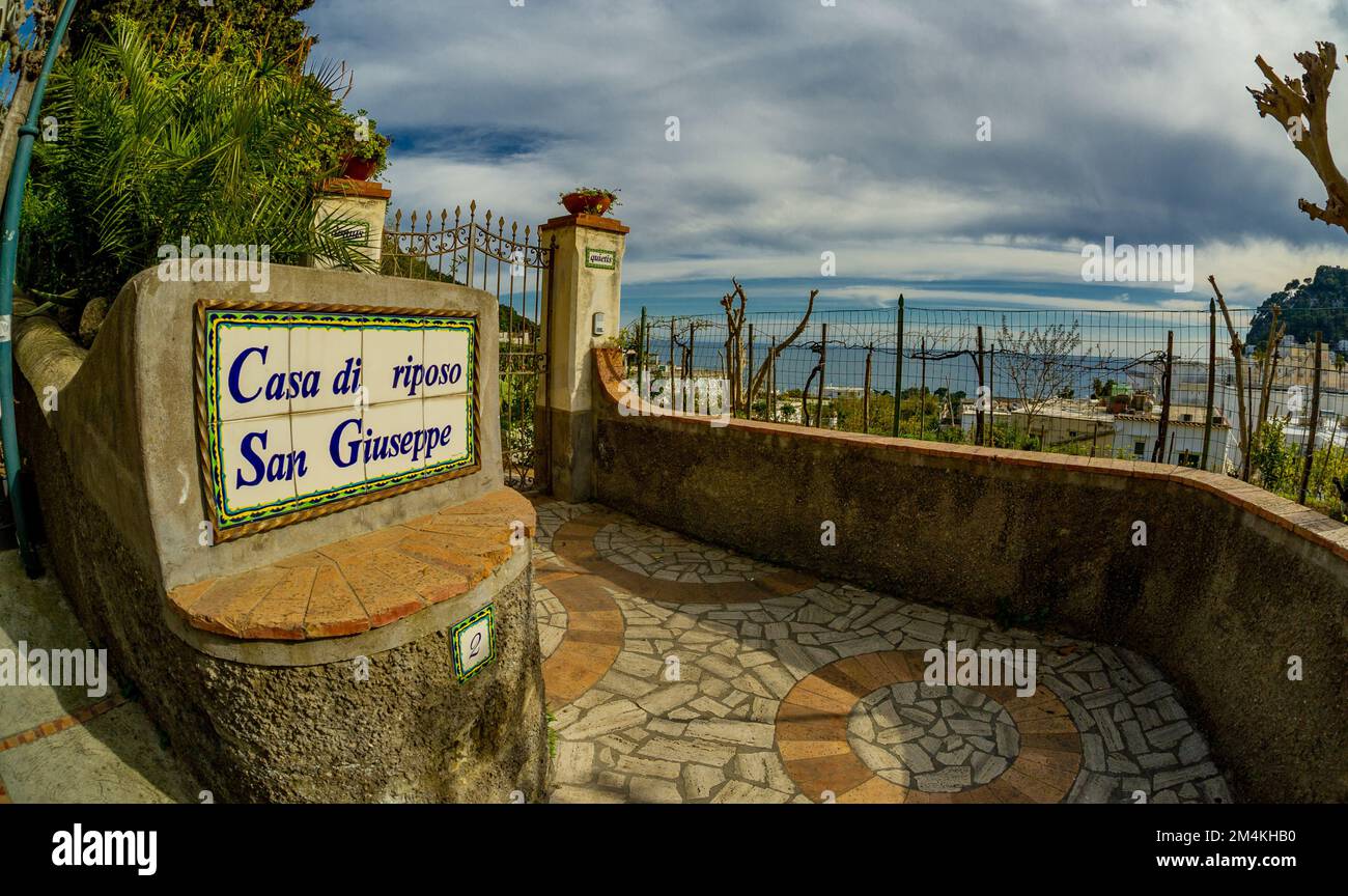 April 20 2022-Capri a beautiful island with very narrow streets like a ...