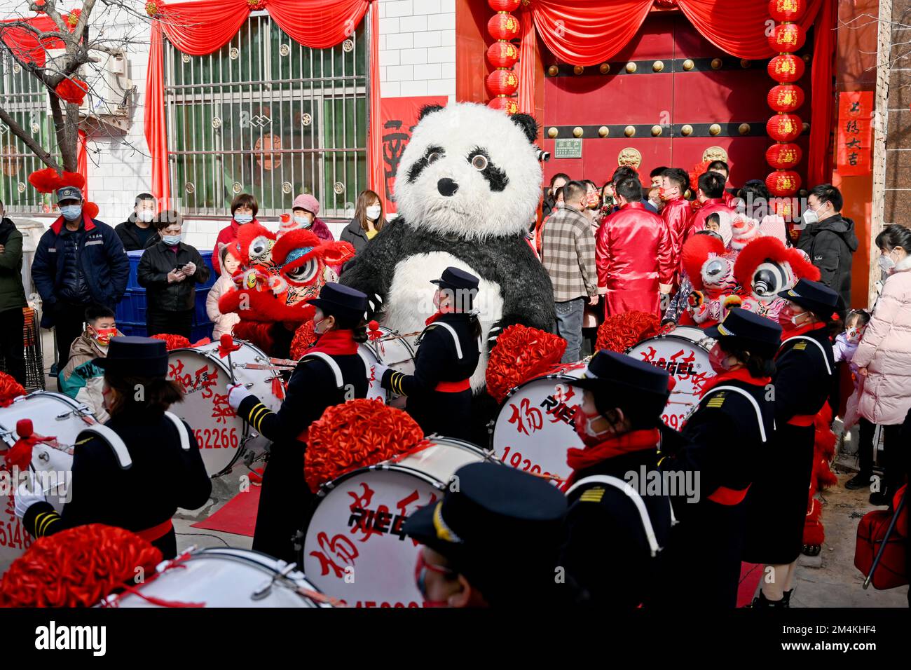 YUNCHENG, CHINA - DECEMBER 21, 2022 - A "giant panda" shakes its cute ...