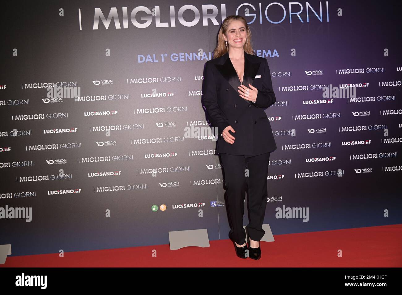 Greta Scarano attends the red carpet of the movie "I migliori giorni ...