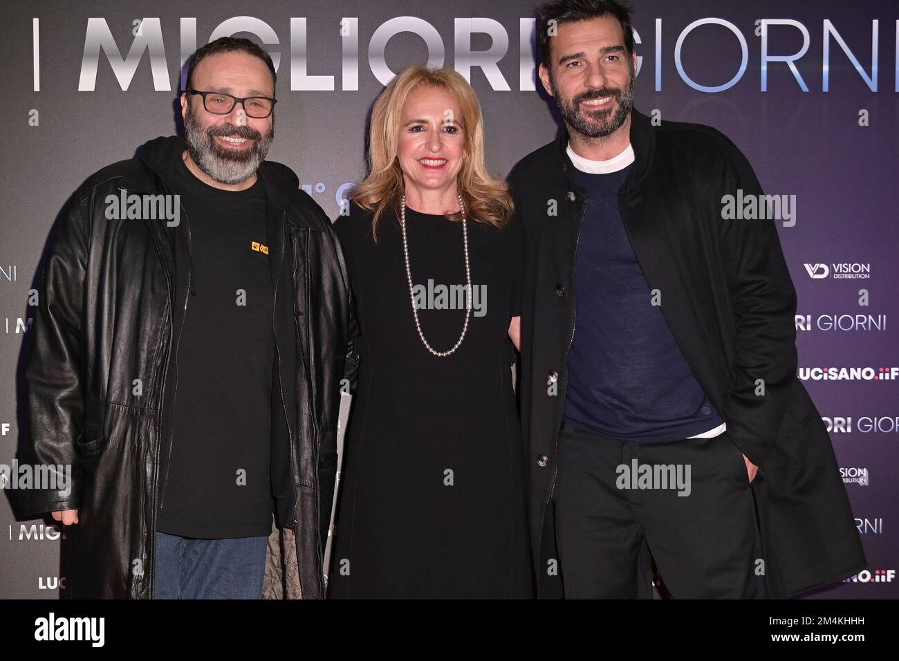 Rome, Italy. 21st Dec, 2022. Massimiliano Bruno (L), Federica Lucisano ...