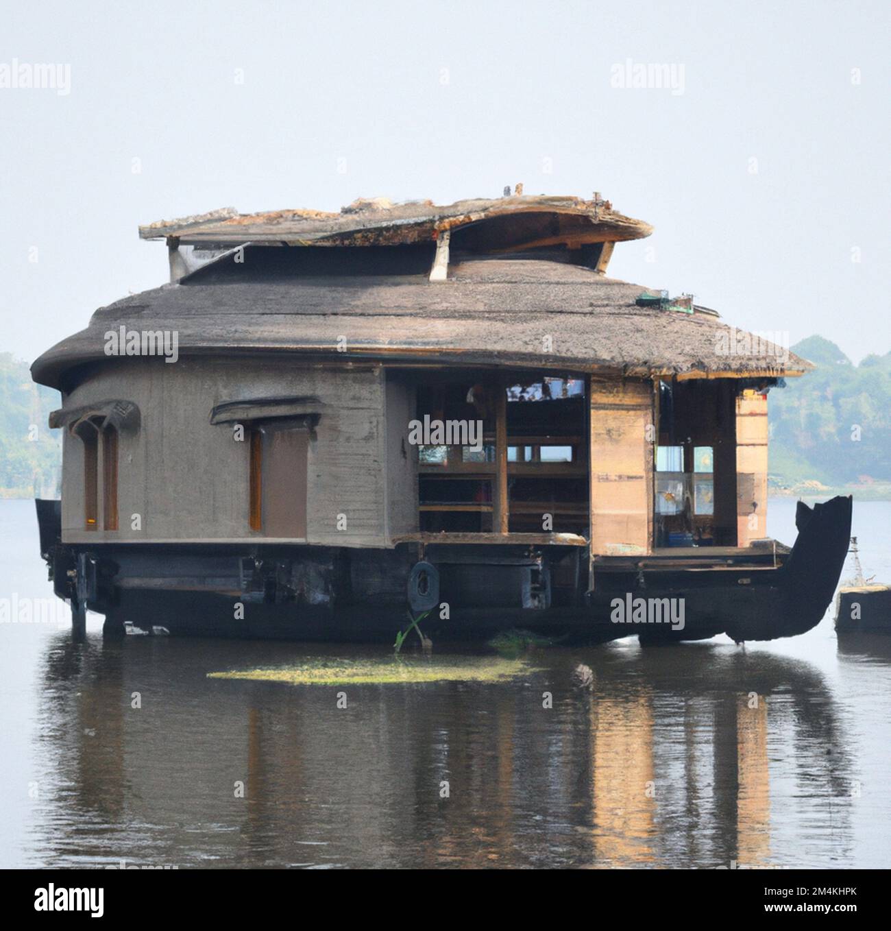 A close-up shot of a boat house in the backwaters of Kerala Stock Photo ...