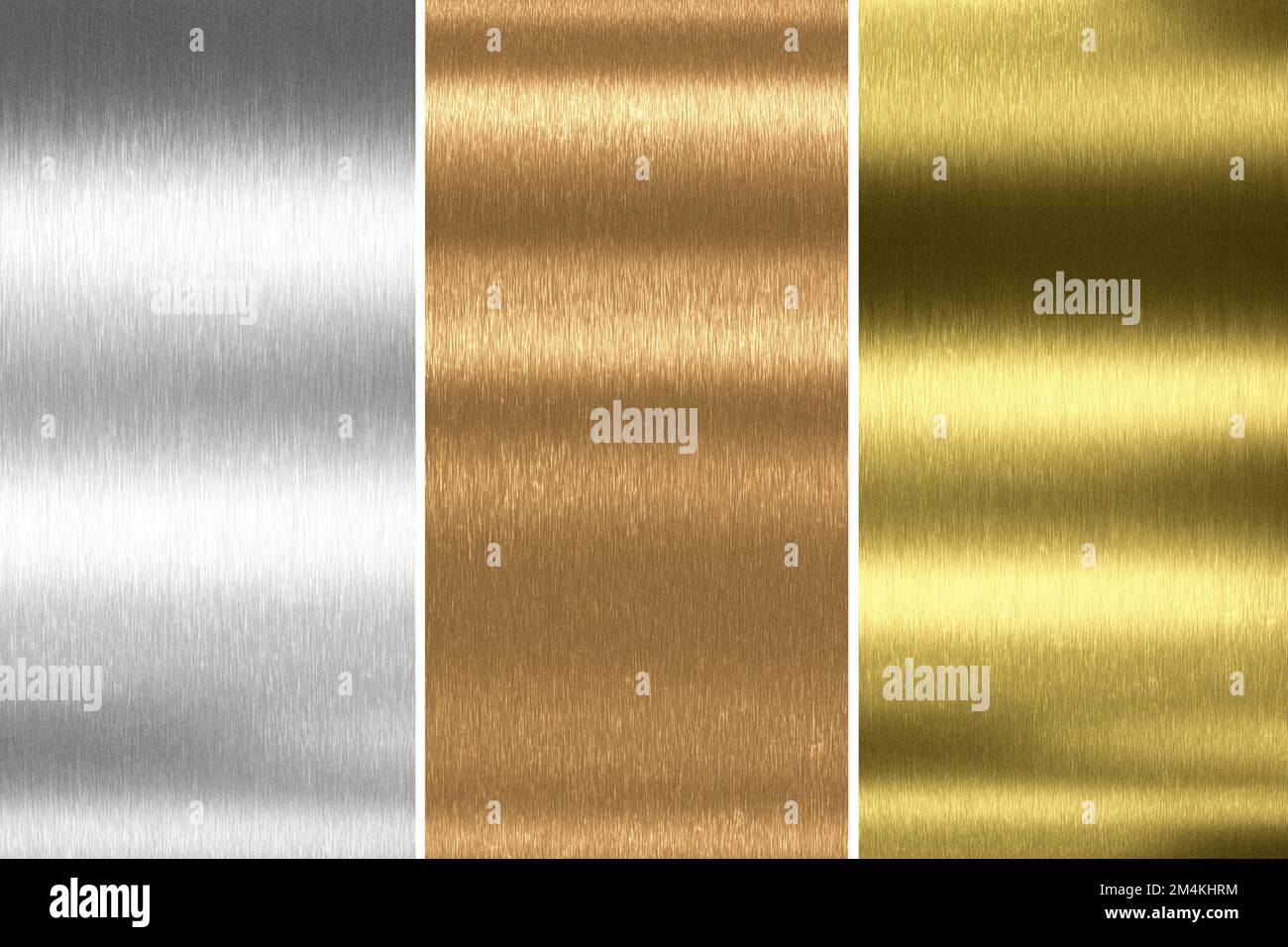 Aluminum, bronze and brass stitched textures. 3d rendering Stock Photo ...