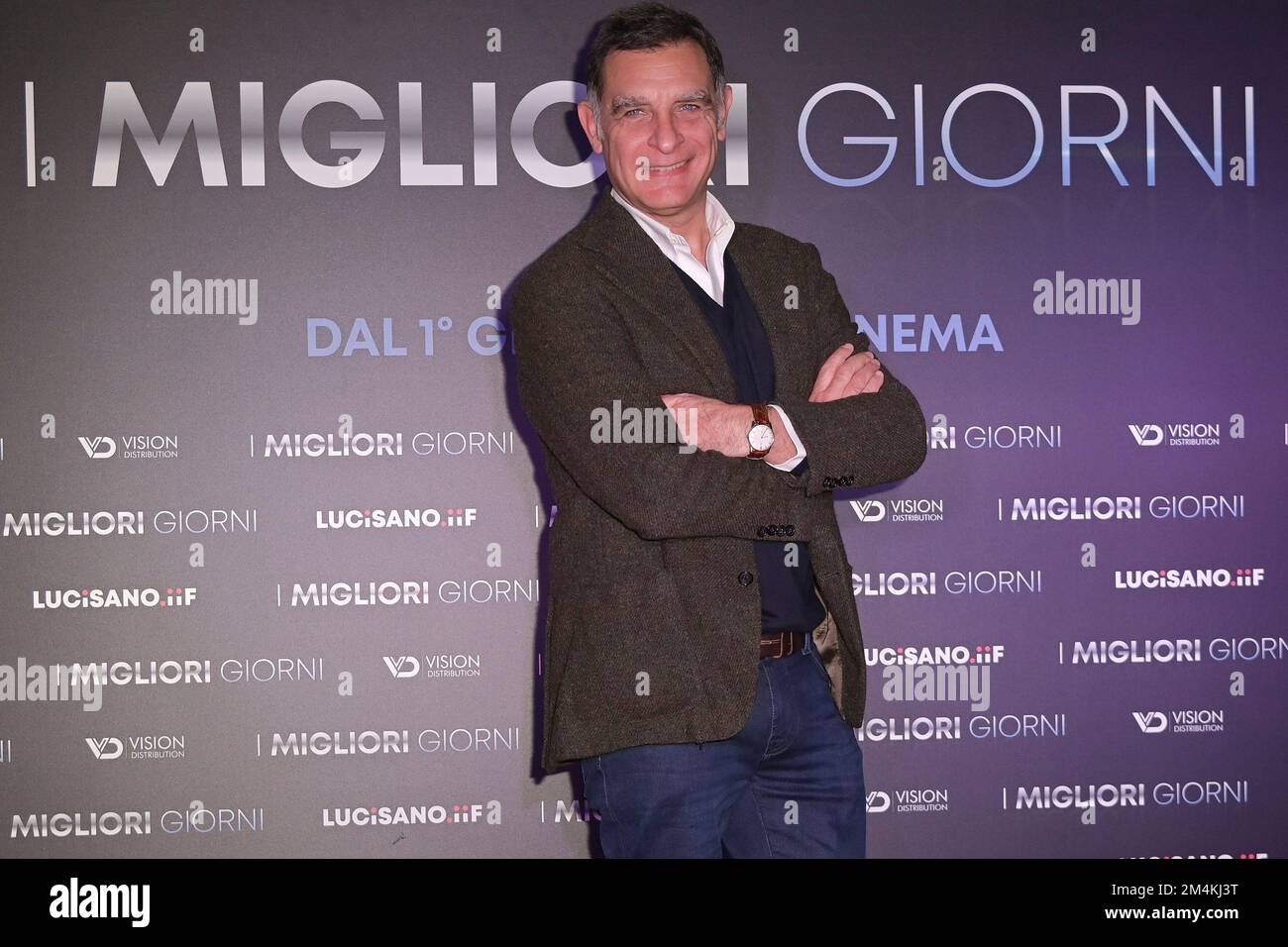 Tiberio Timperi attends the red carpet of the movie "I migliori giorni ...