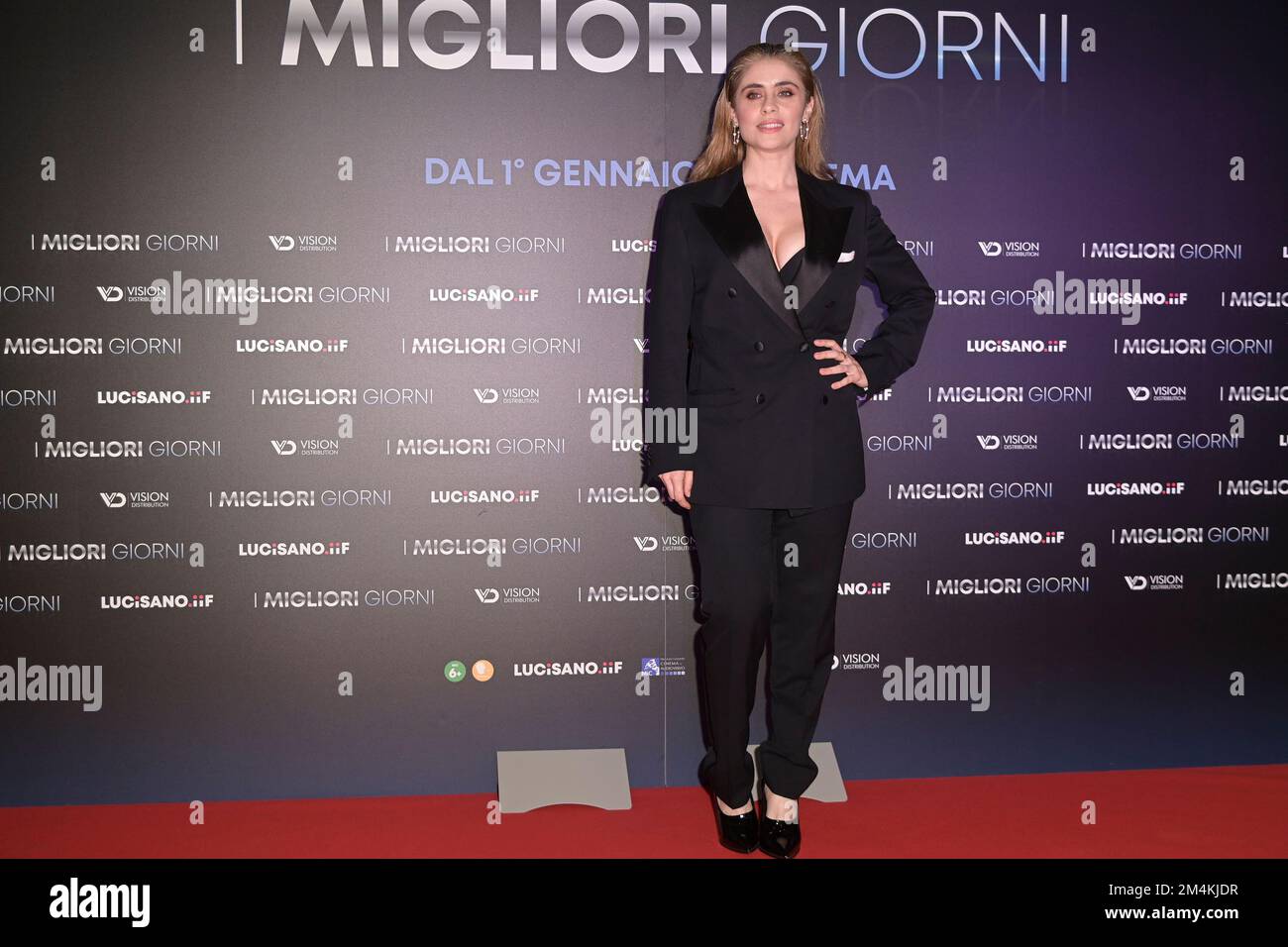 Rome, Italy. 21st Dec, 2022. Greta Scarano attends the red carpet of ...