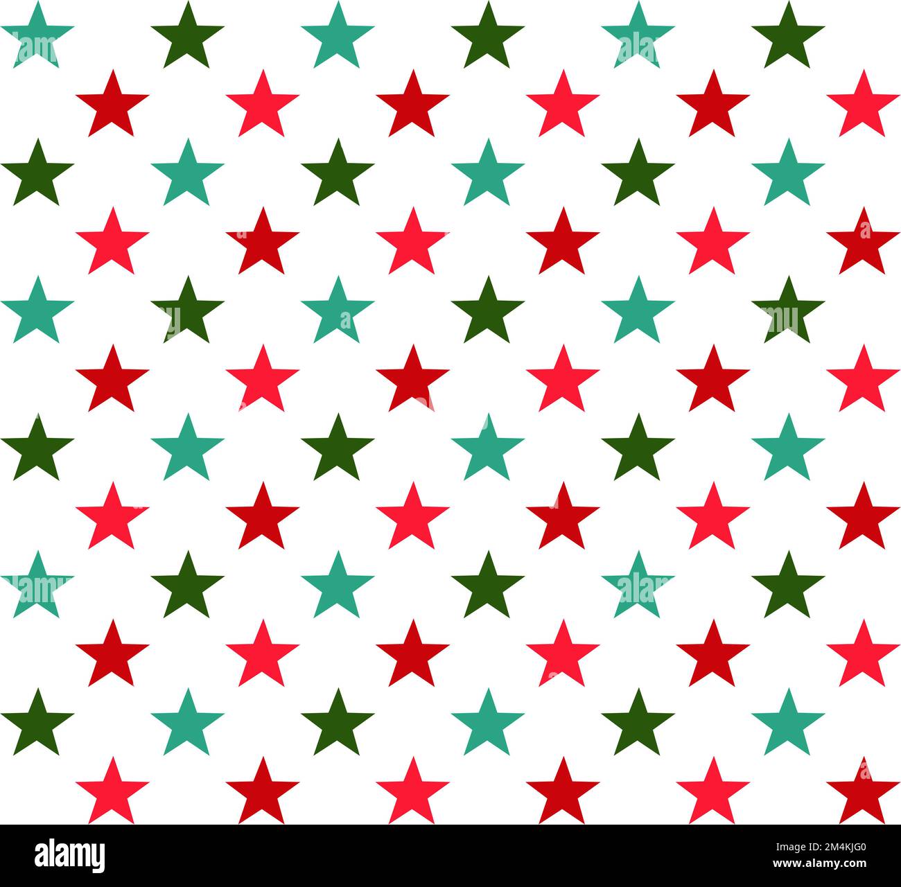 Dark green, mint, orange and red star pattern on white background Stock ...