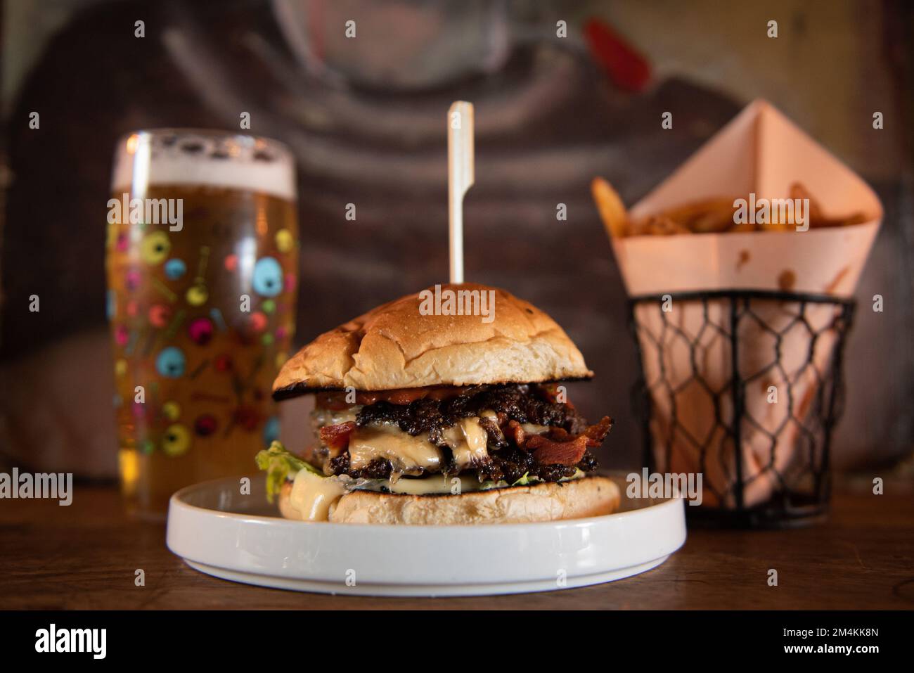 French fries and beer hi-res stock photography and images - Alamy
