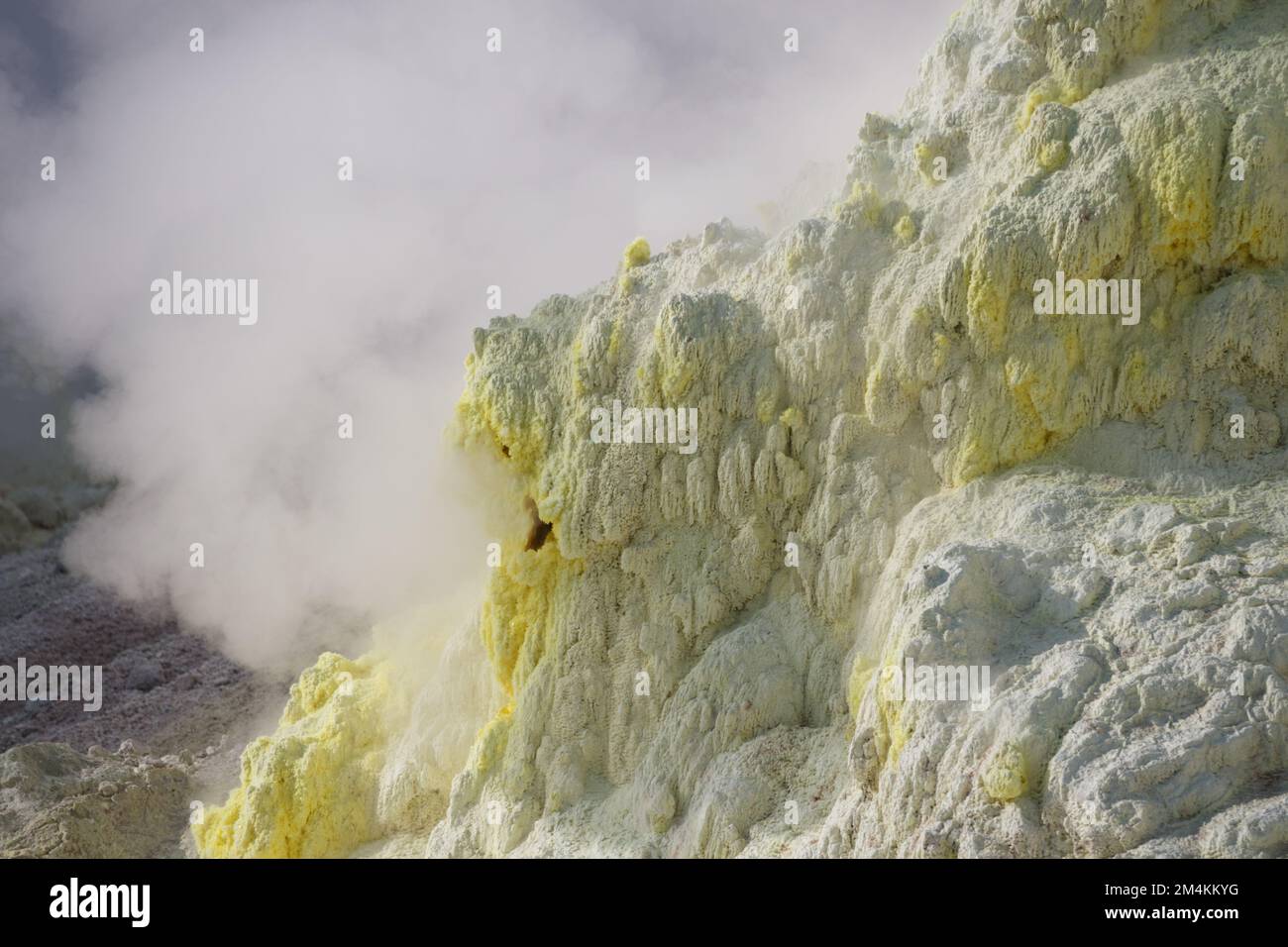 Clouds of steam rising from sulphurous volcanic vent Stock Photo - Alamy