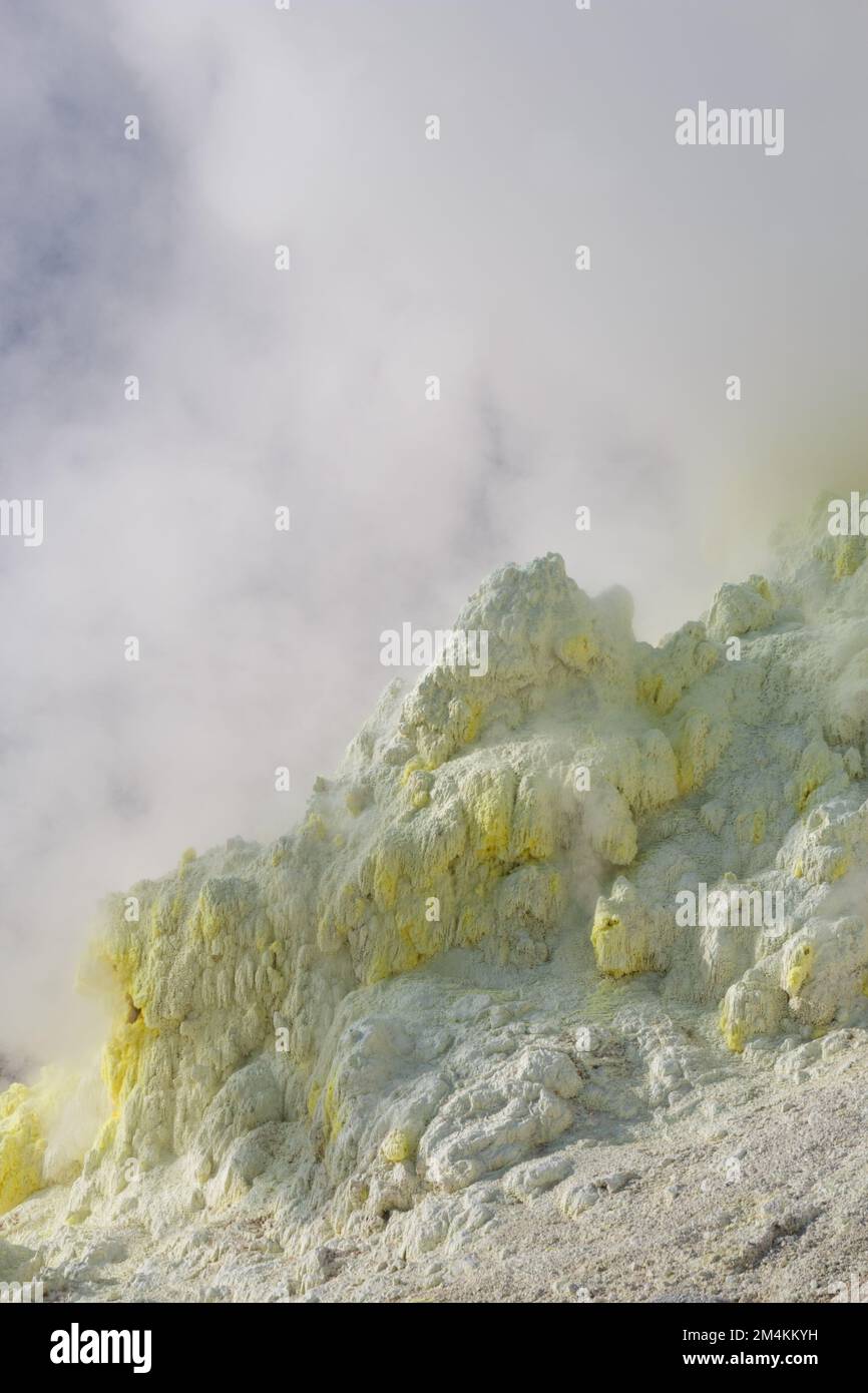 Clouds of steam rising from sulphurous volcanic vent Stock Photo - Alamy