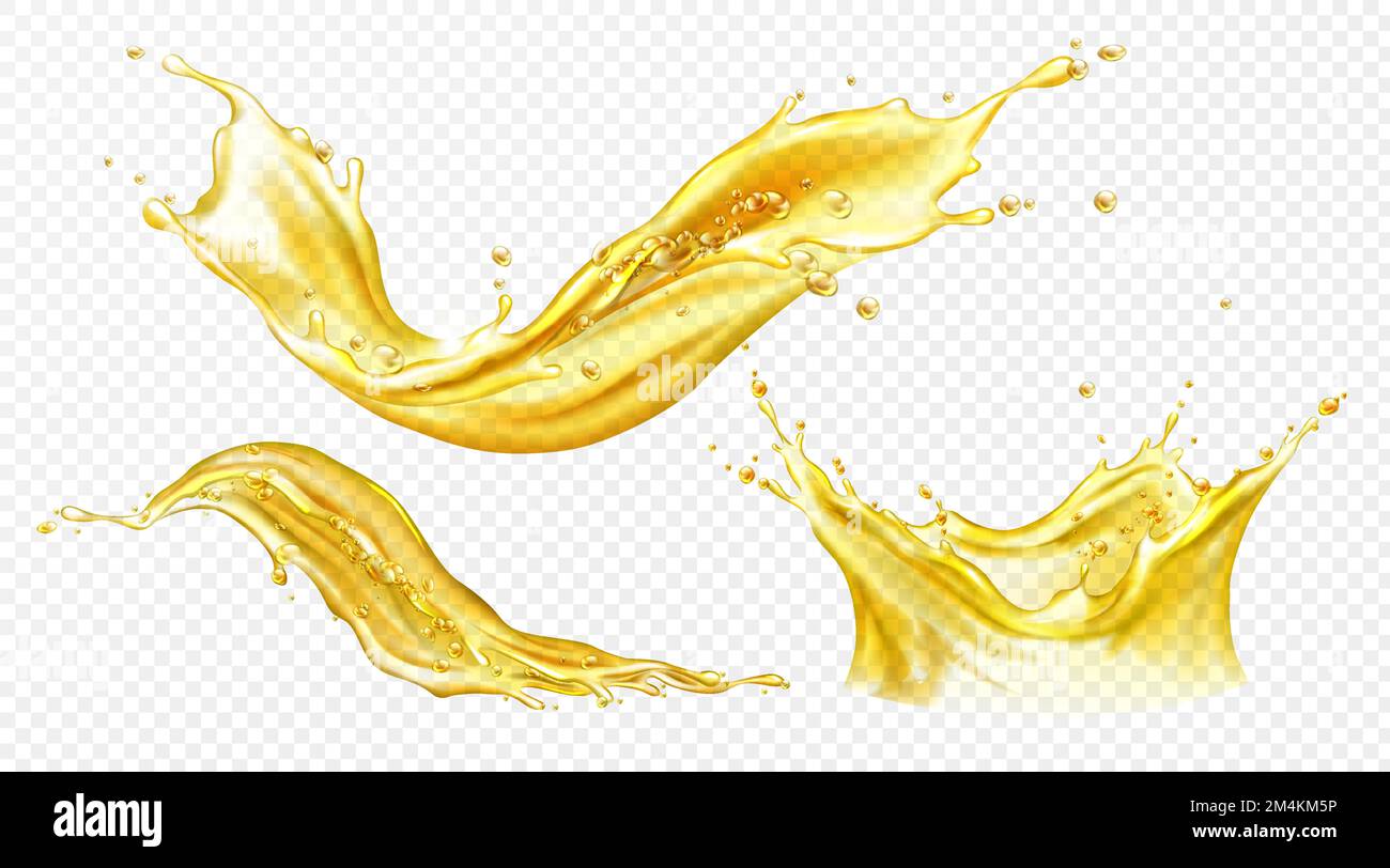 Splash of juice or yellow water isolated on transparent background ...