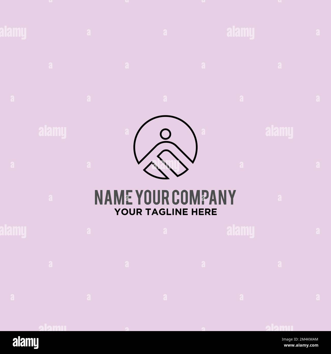 A beautiful compony logo design isolated on a pink background Stock ...
