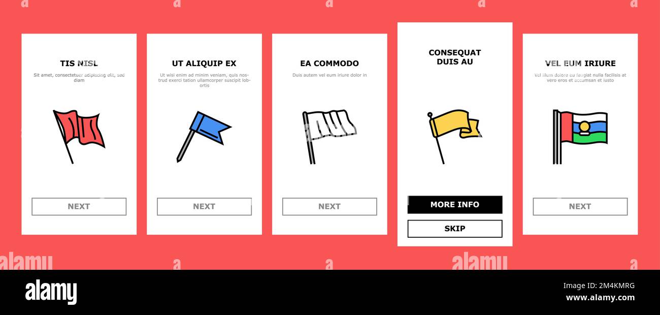 flag start web pennant map onboarding icons set vector Stock Vector Image & Art - Alamy