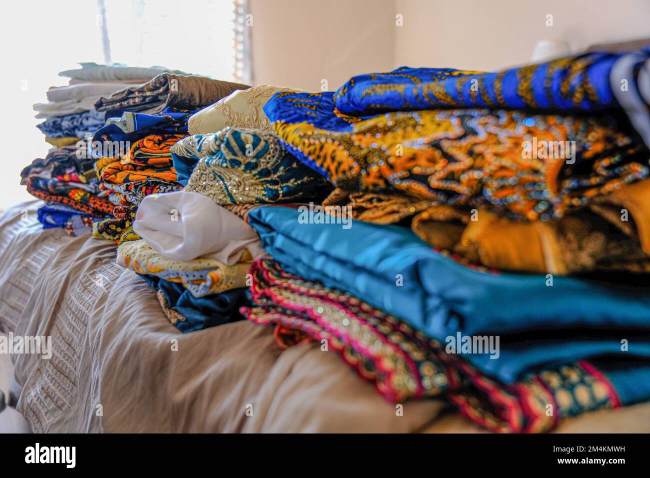 nigerian traditional bales of Ankara African Wax Prints Stock Photo - Alamy