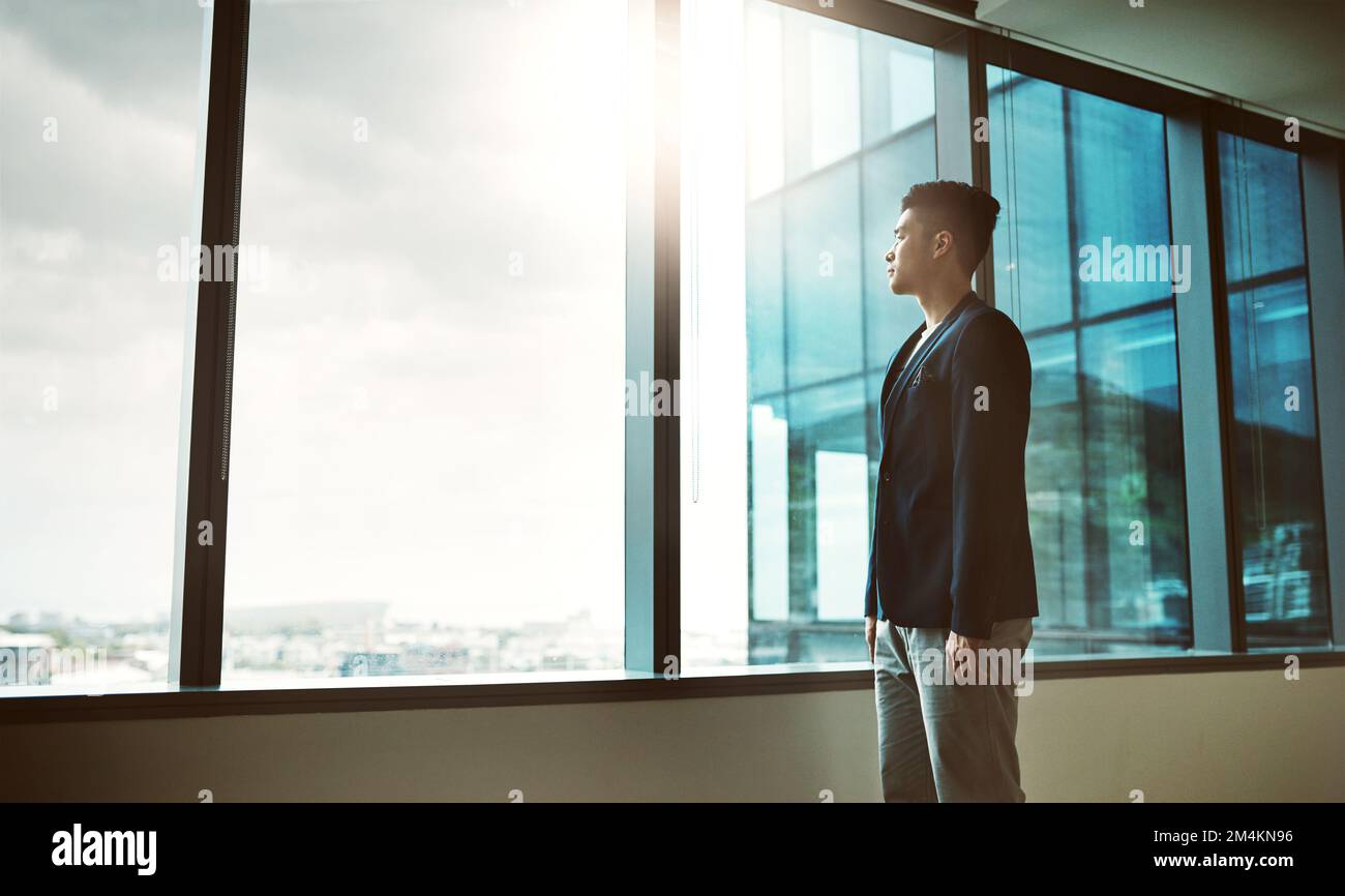 Theres always a way to expand. a young businessman looking thoughtfully ...