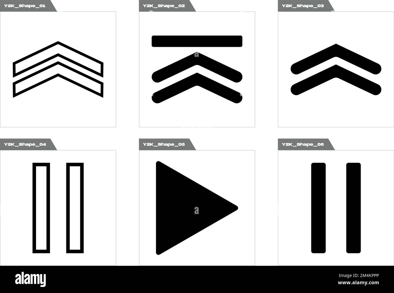 Brutalism shapes. Large set of retro objects for design. For modern T ...