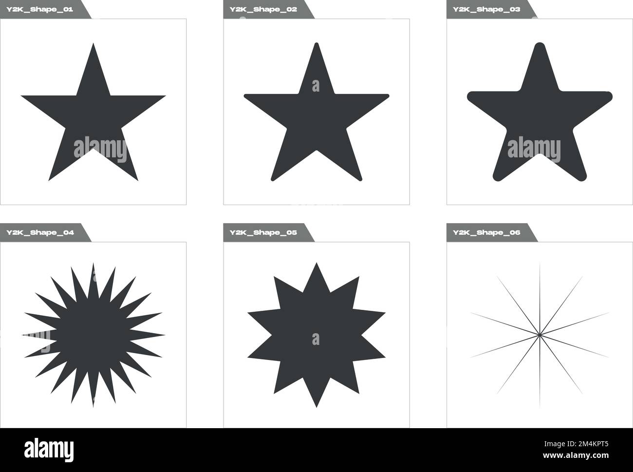 Collection of Y2K elements. Extraordinary Graphic Assets. Templates for ...