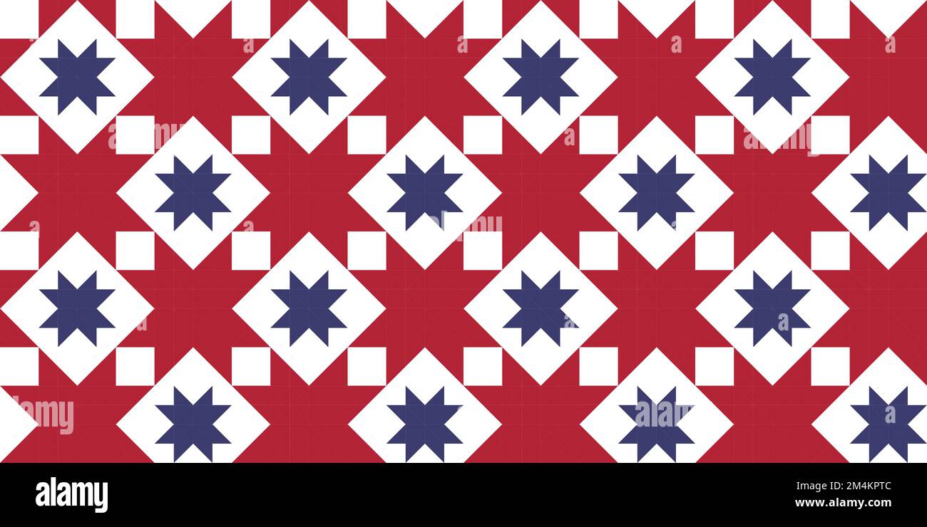 American flag colored vector seamless pattern. Patriotic Red, White and ...