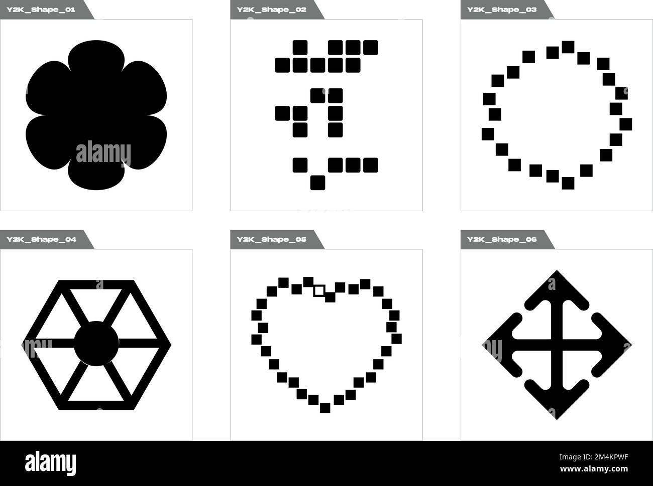 Set of Y2K style vectors of objects. Large set of retro objects for ...