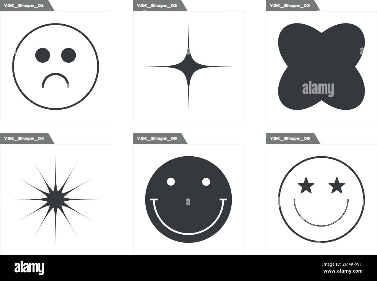 Collection of Y2K elements. Large set of retro objects for design ...